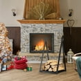 Gymax Firewood Rack Fireplace Wood Holder Storage Log Holder with ...