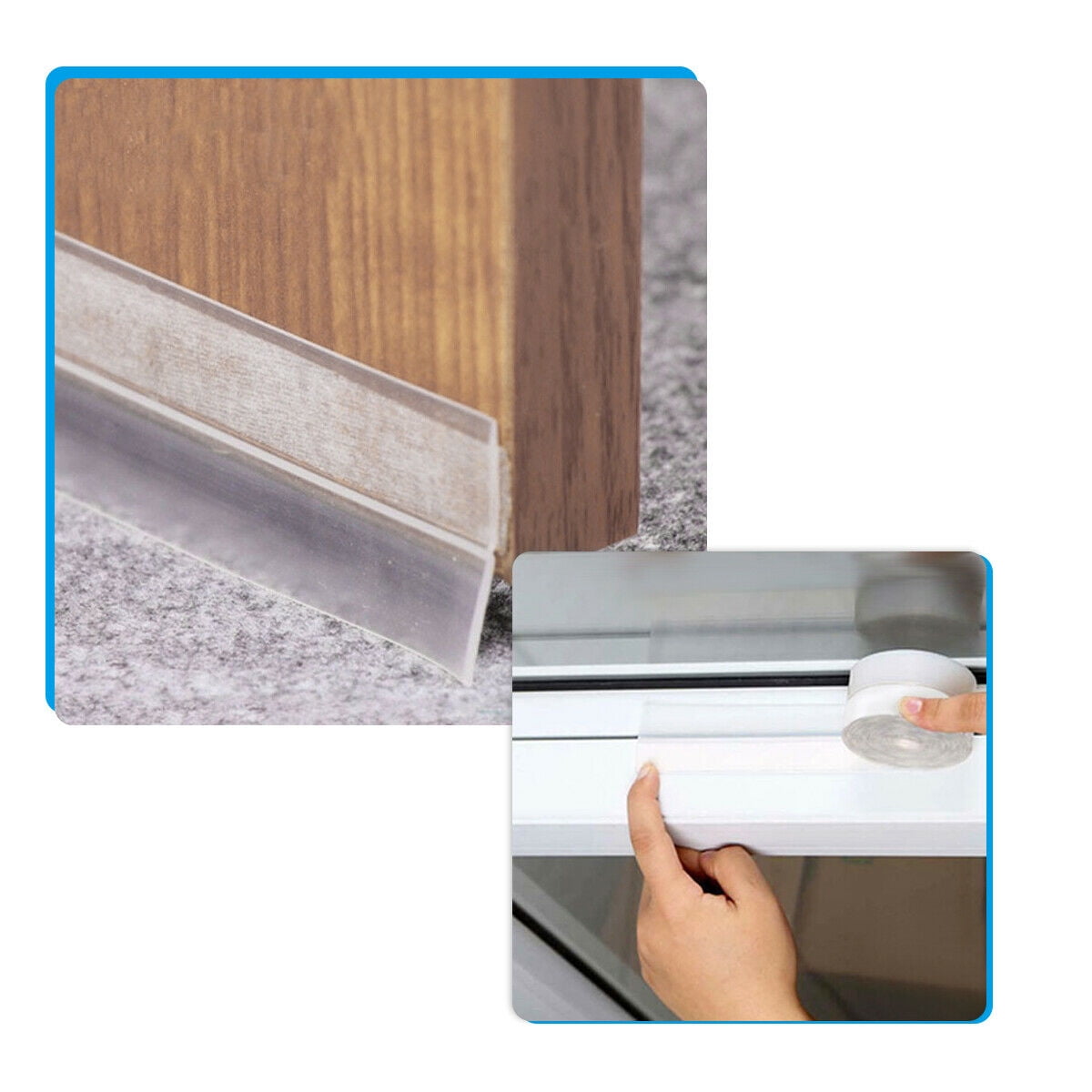 16FT Weather Stripping Door Seal Self Adhesive Draft Blocker Bottom ...