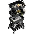 4-Tier Rolling Utility Cart with Hanging Buckets Black - Walmart.com