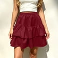 Ashirexll Mini Skirts for Women Fashion Casual Solid Color Elastic ...