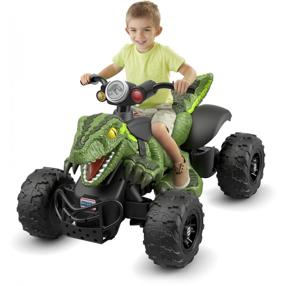 Power Wheels Jurassic World Dino Racer, Green Ride-On ATV for Kids ...