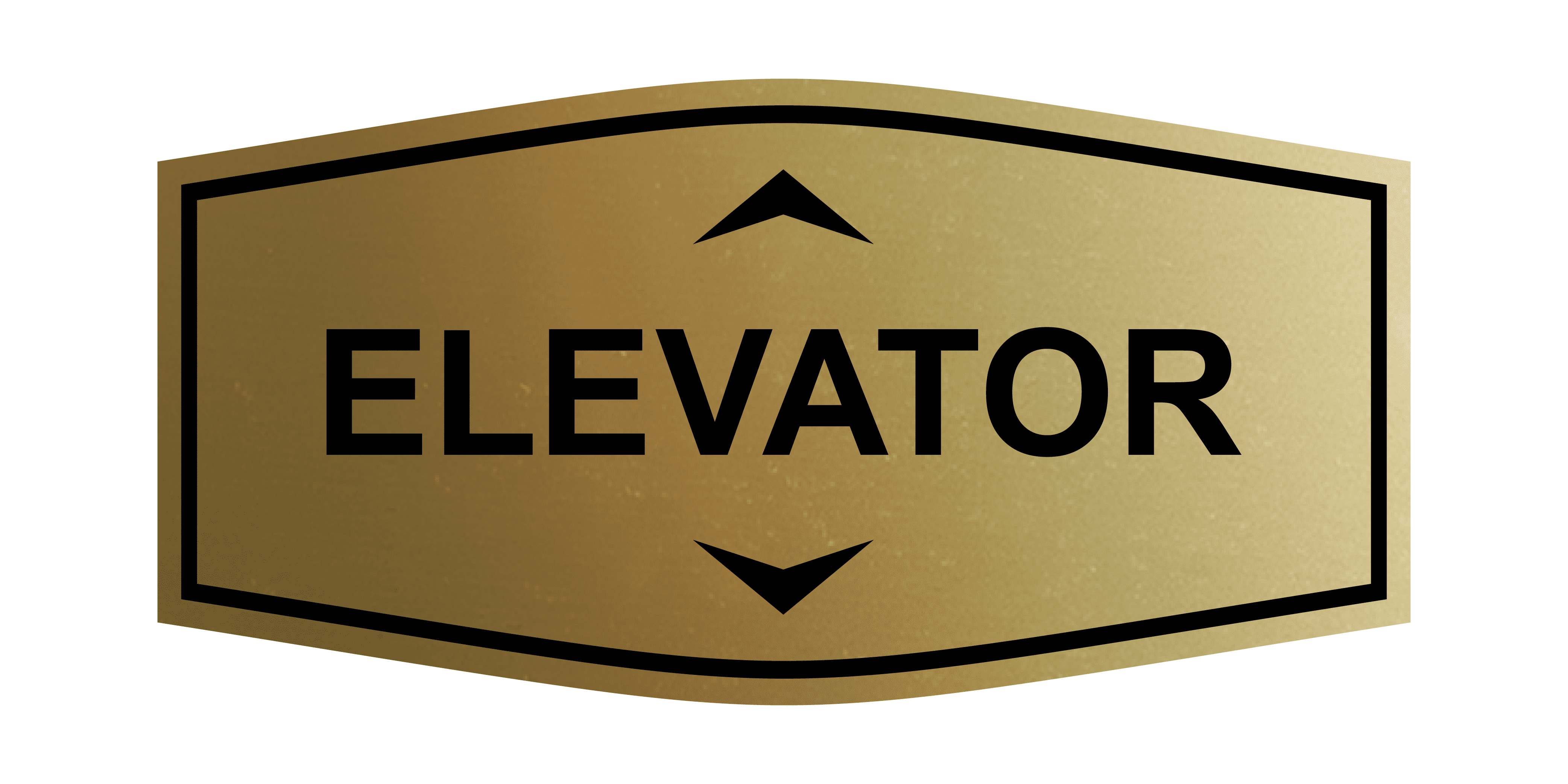 Fancy Elevator Up & Down Arrows Sign (Brushed Gold) - Small - Walmart.com