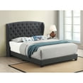 Krome Eastern King Upholstered Bed with Demi-wing Headboard Charcoal ...