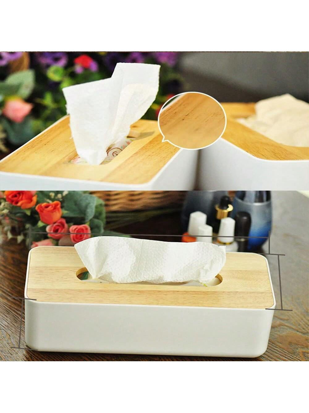 Wooden cosmetic tissue box, Practical tissue box, Rectangular tissue ...