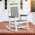 JUSTLET Outdoor Patio Slat Rocking Chair, HDPE Plastic Porch Rocker ...