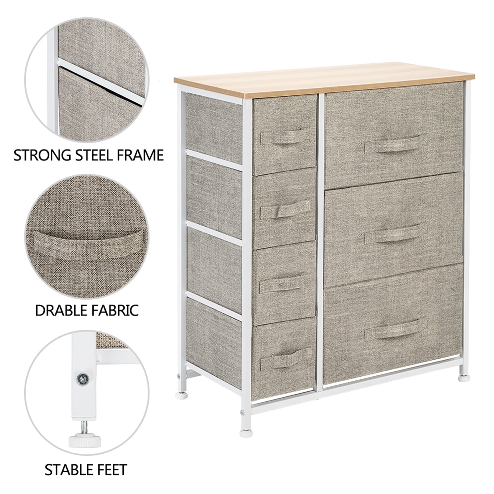 QXDRAGON 7-Drawers Dresser Storage Tower Unit for Bedroom, Hallway ...