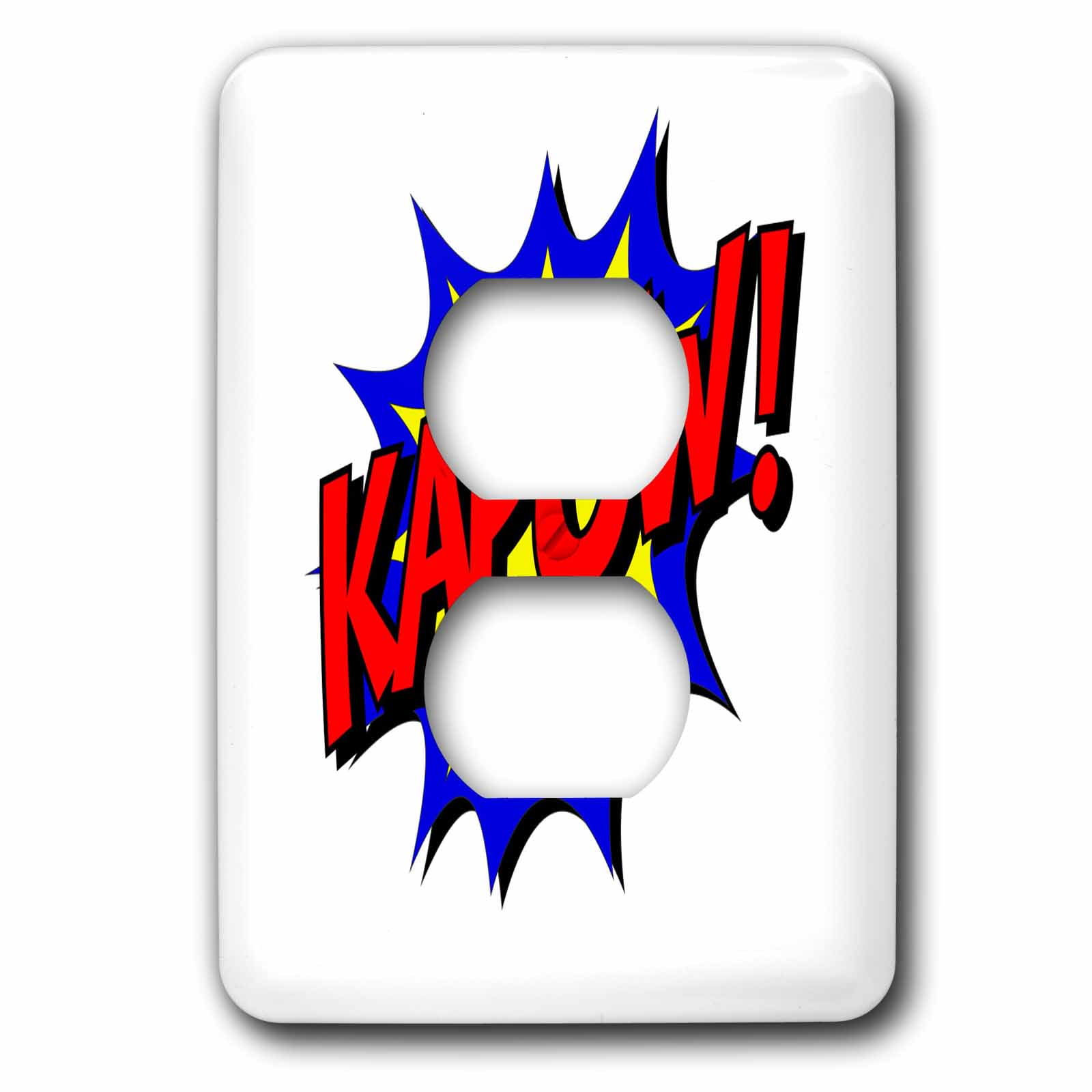 3dRose Kapow Superhero Fighting Punch Comic Strip Word 3drsmm - 2 Plug ...
