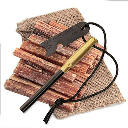 PBL Survival Fatwood Hand Cut in USA Bushcraft Ferro Rod Made by Steve ...