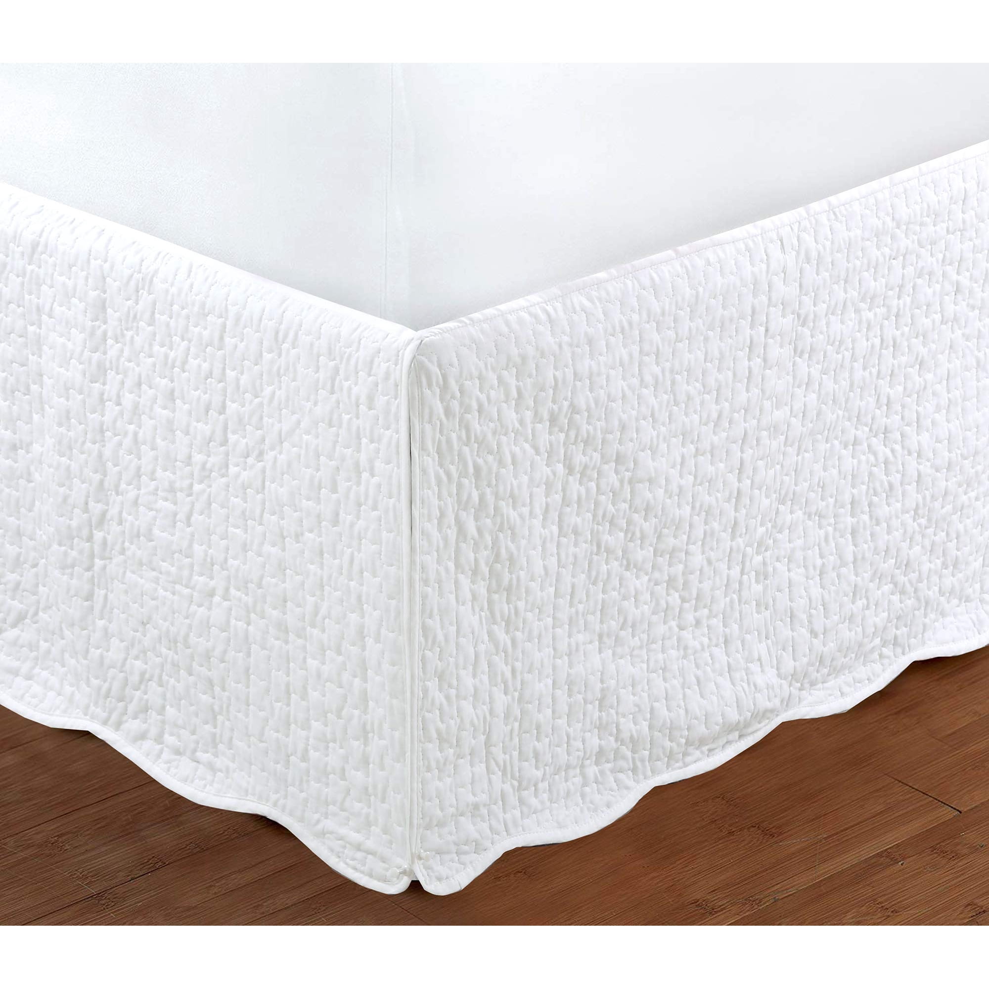 Click here for Cozy Line Home Fashions White Quilted Bed Skirt Du... prices