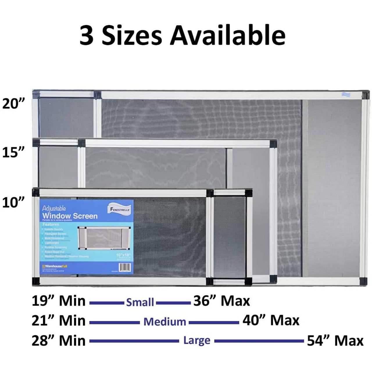 Fenestrelle Expandable Window Screen, Way Adjustable, Horizontal (10 H ...