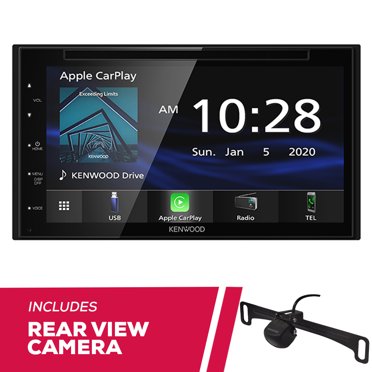 Kenwood DDX5707S 6.8-Inch Double-DIN In-Dash DVD Receiver with Bluetooth, Apple Carplay, Android ...