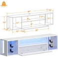 55'' Floating TV Stand with LED Lights, Wall Mounted Entertainment ...