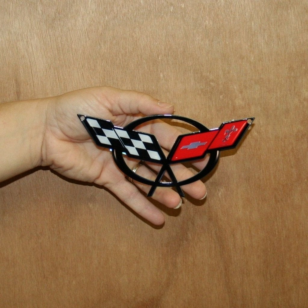 C5 Corvette Crossed Flag Metal Emblem Magnet : 6" x 3" - Walmart.com