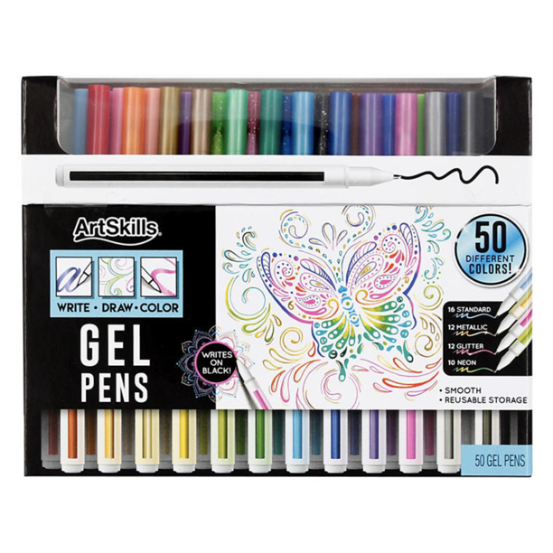 ArtSkills Fine Point Gel Pens Assorted Art Set, 50 Count - Walmart.com