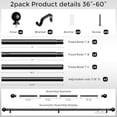 2 Pack Curtain Rods for Windows 30 to 56 Inch, Black 1" Decorative ...