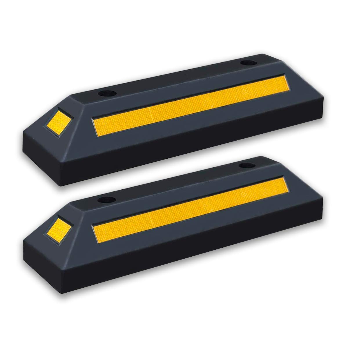 Zento Deals Rubber Parking Tire Guide Blocks 2 Pieces Wheel Stopper ...