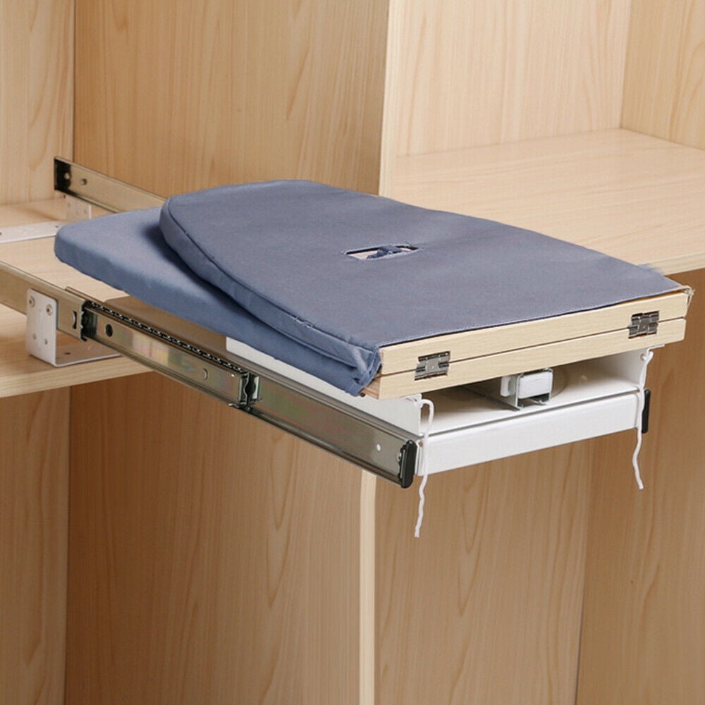 180° Rotation Retractable Ironing Board Closet Gray Folding Pull-Out ...