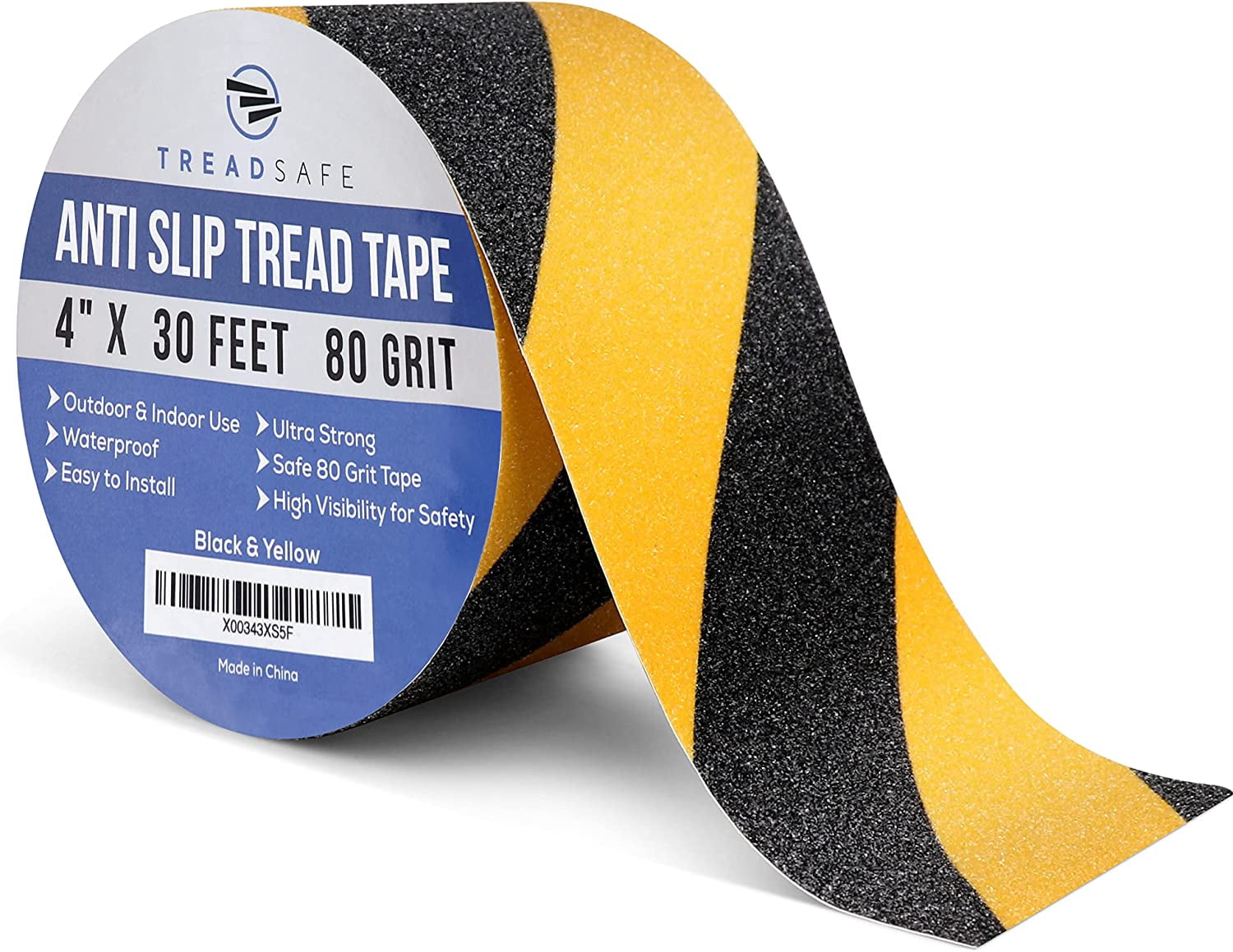 TreadSafe Caution Anti Slip Tape for Any Surface, 4"x30ft Caution Tape ...