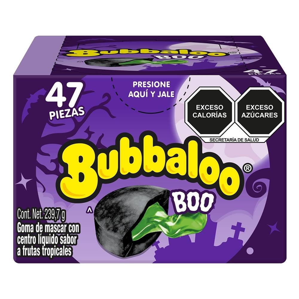 Goma de mascar Bubbaloo boo con centro líquido sabor a frutas ...