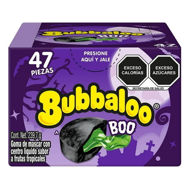 Goma de mascar Bubbaloo boo con centro líquido sabor a frutas ...