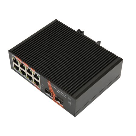 8 Port Gigabit Ethernet Unmanaged Switch, DIN Rail/Wall Mount RJ45 10 ...
