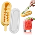 1Pcs Yellow Silicone Ice Molds Reusable Popsicle Maker for Juice Yogurt ...
