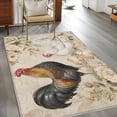 Area Rug 3x5ft Retro Farm Rooster Hen Area Rugs Washable Low Pile Floor ...