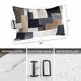 Abstract Black Beige Gray Color Block Outdoor Pillow for Chaise Lounge ...
