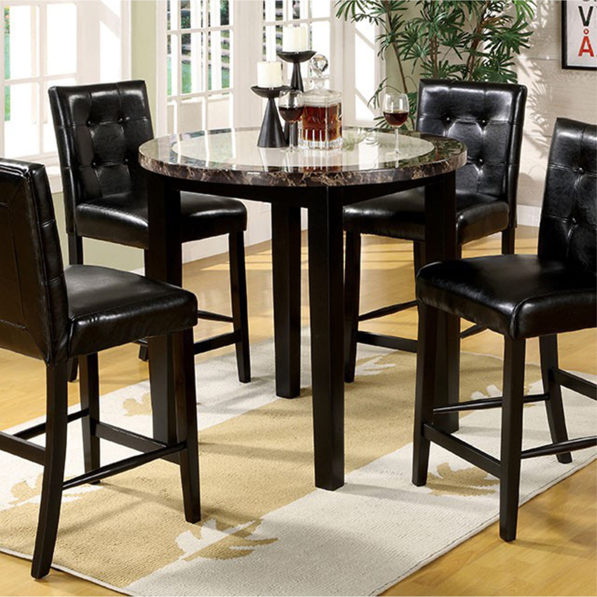 Atlas Iv Contemporary Counter Height Table, Black - Walmart.com