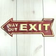 TreasureGurus Embossed Metal Fire Exit Arrow Sign, Vintage Weathered ...