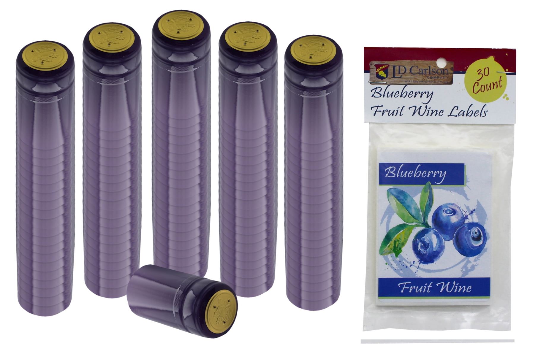 Professional Blueberry Fruit Wine Labels With Purple PVC (30 count ...