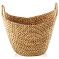 Casafield Large Boat Shaped Storage Basket, Handwoven Water Hyacinth ...