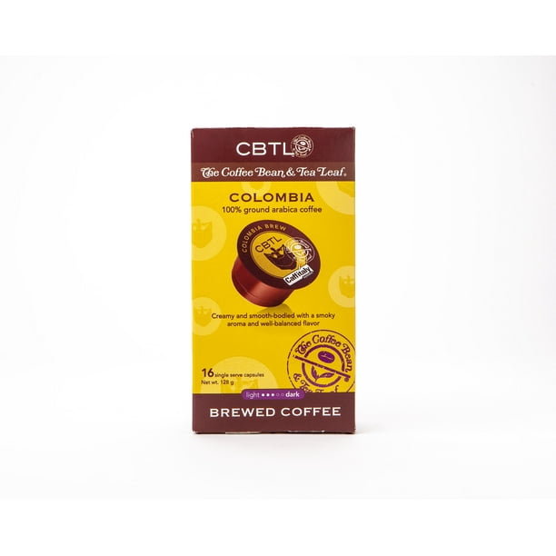 The Coffee Bean & Tea Leaf Colombia Brew Medium Roast Single Serve Coffee for CBTL Single Serve ...