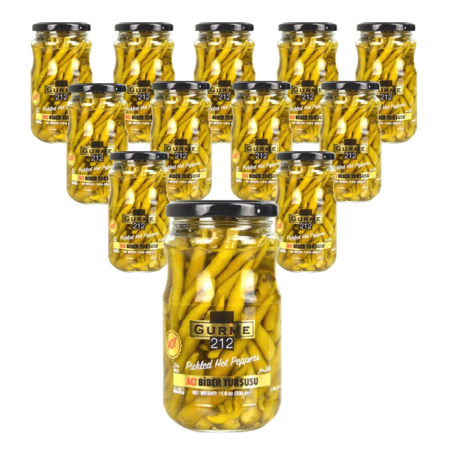 Gourmet212 Pickled Hot Peppers 11.6oz, 12 Pack - Walmart.com