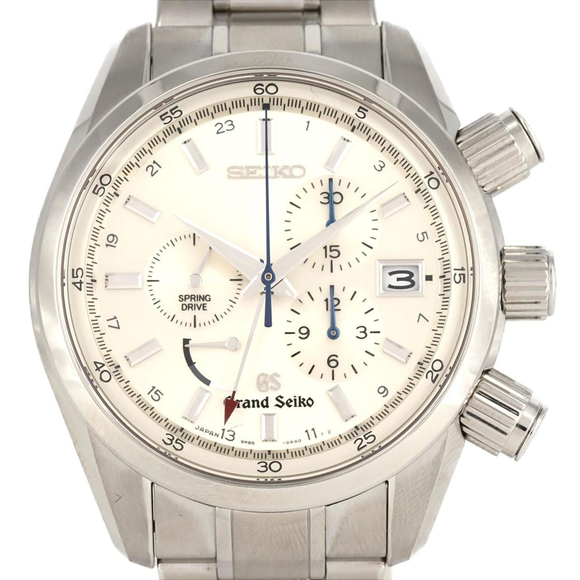 Pre-Owned Seiko Grand Spring Drive Chronograph 9R86-0AA0 SBGC001 SS ...