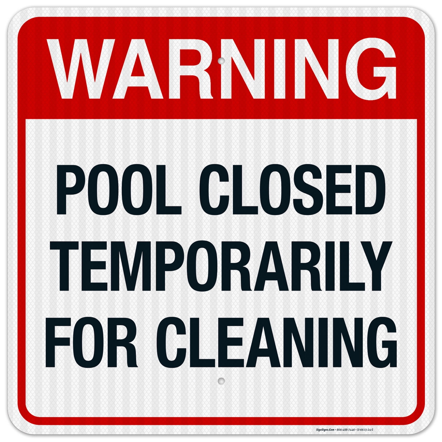 Pool Closed Temporarily For Cleaning Sign, Pool Sign, 24x24 Aluminum ...