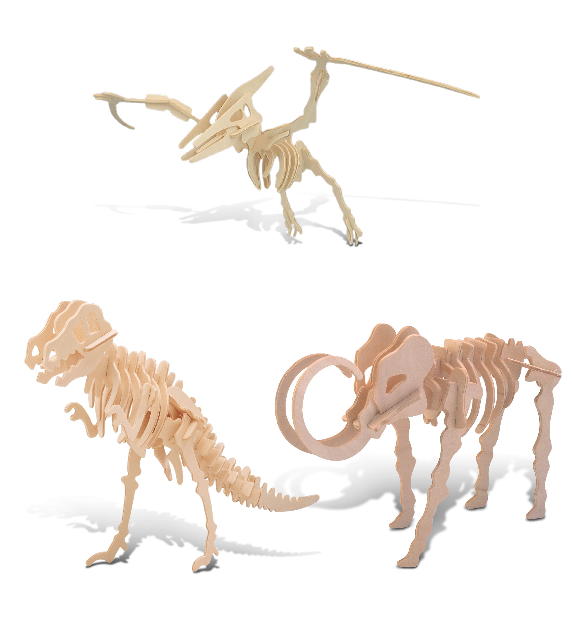 Puzzled Bundle of Prehistoric: Tyrannosaurus, Pteranodon & Mammoth ...