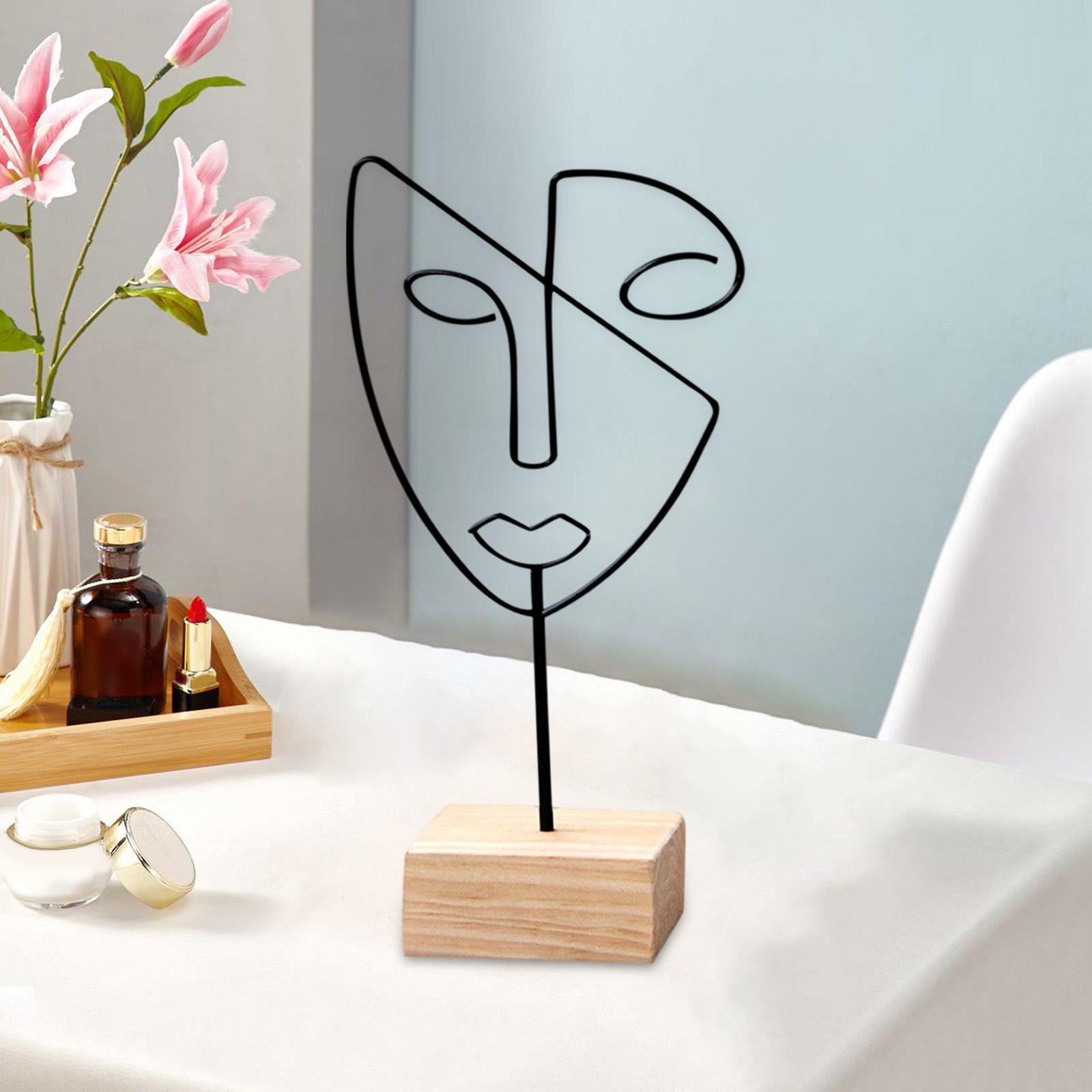 Decorative Figure Face Abstract Character Sculpture, Figurines Hat ...