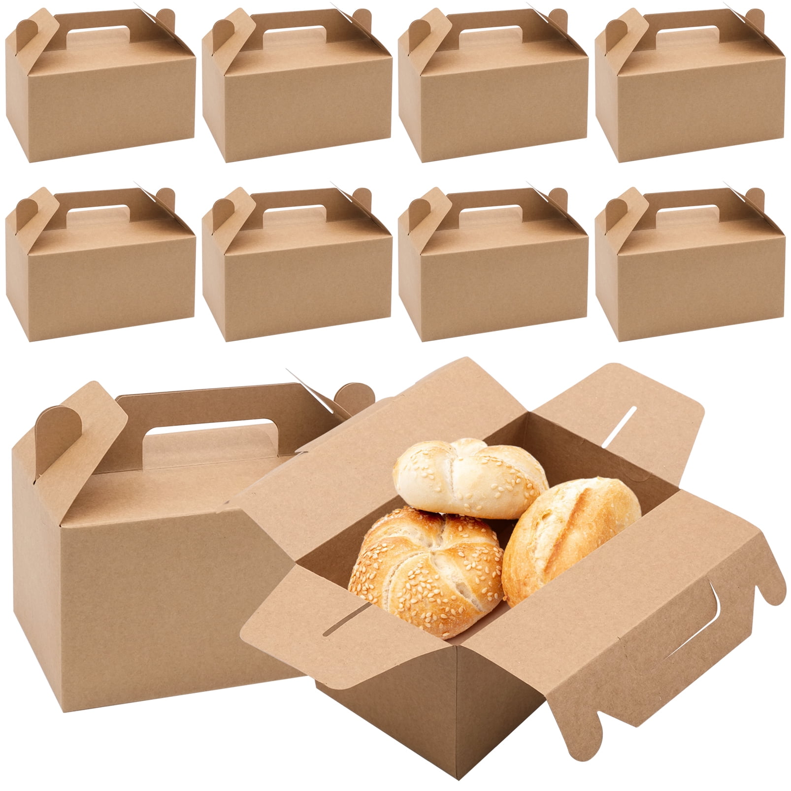 10pcs Kraft Gift Box Portable Packaging Cardboard Box for Cakes ...