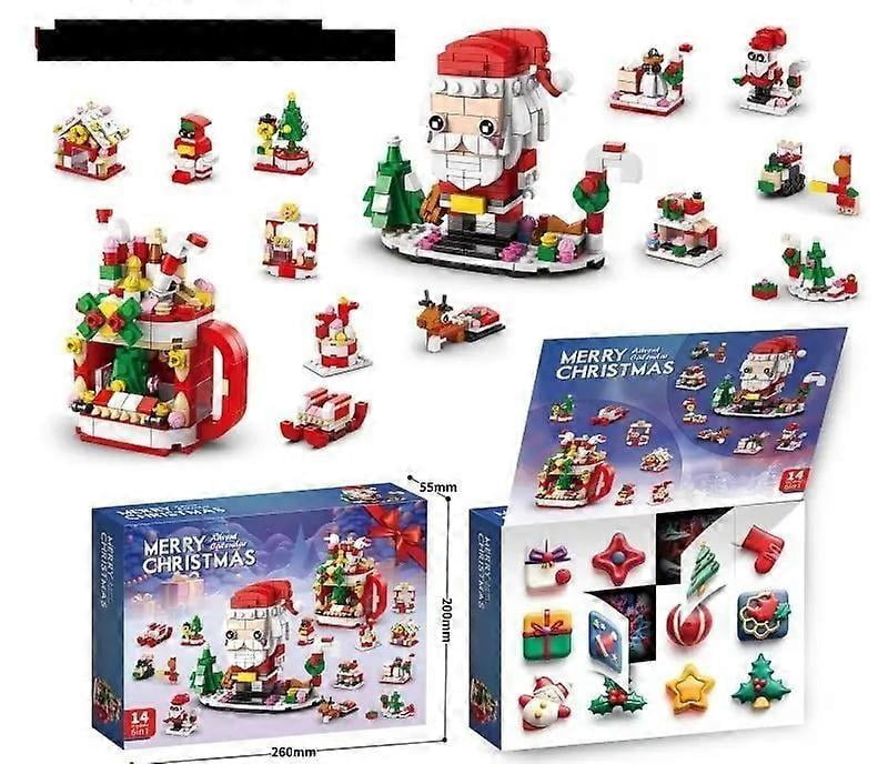 Advent Calendar Kids With Christmas Building Blocks Diy Set Blind Box ...