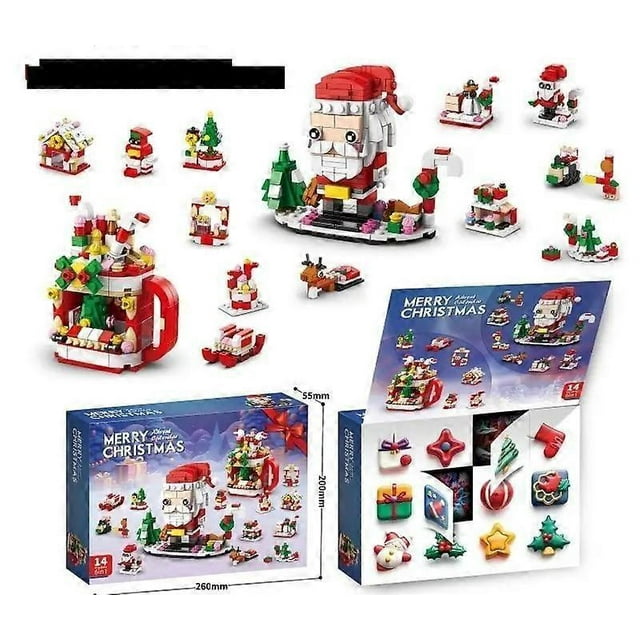 Advent Calendar Kids With Christmas Building Blocks Diy Set Blind Box ...