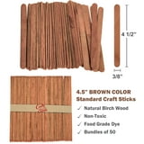 CraftySticks- 100 Pack 4.5 Inch Brown Popsicle Sticks for Crafts ...