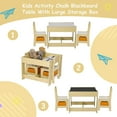 Arlopu Wooden Kids Table and 2 Chairs Set, 3-Piece Children Activity ...
