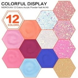 Morovan 12 Colors Acrylic Powder Set Pure Glitter Professional Polymer ...