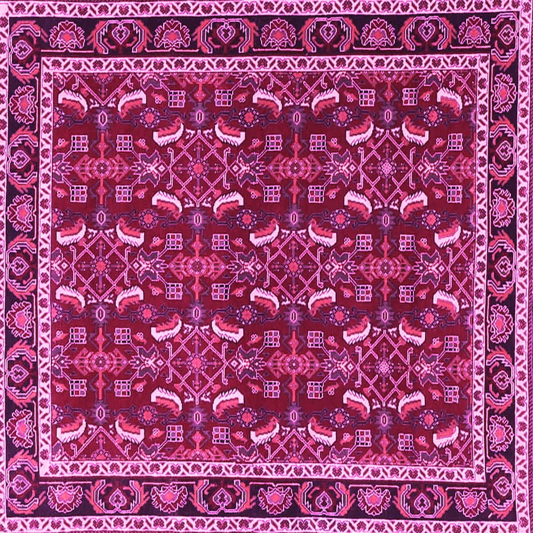 Ahgly Company Indoor Square Persian Pink Traditional Area Rugs, 6 ...