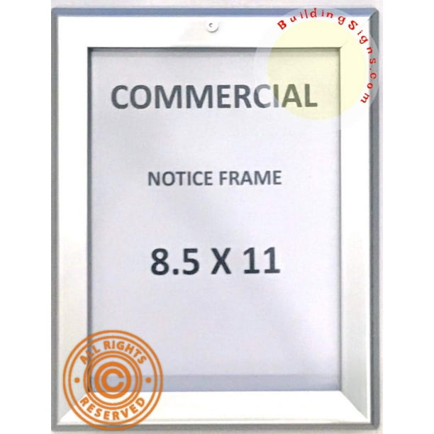 Elevator Notice Frame 8.5x11 (Lockable !!!, Silver, Heavy Duty ...