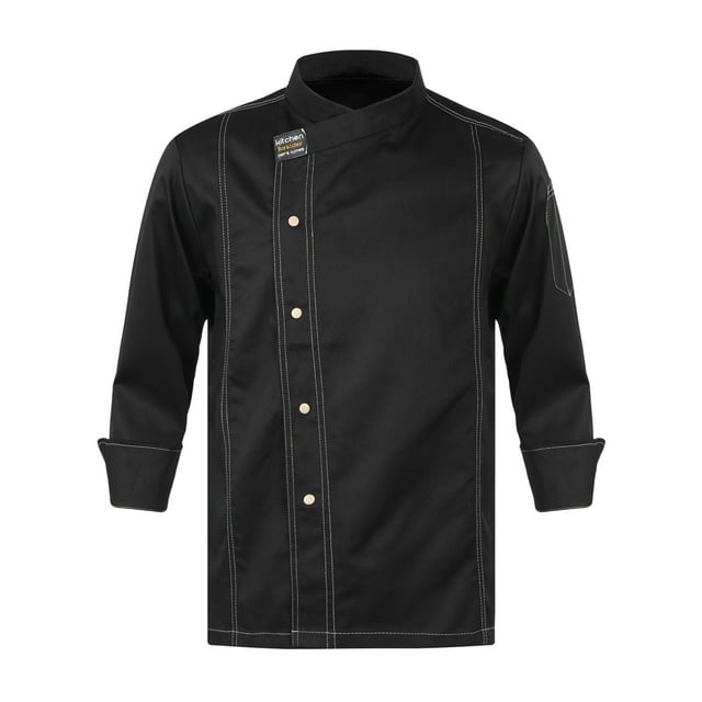 YIZYIF Mens Chef Coat Jacket Hotel Restaurant Kitchen Work Wear Cooking ...