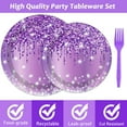 Style-Carry 80-Piece Purple Silver Tableware Set, Plates, Napkins ...