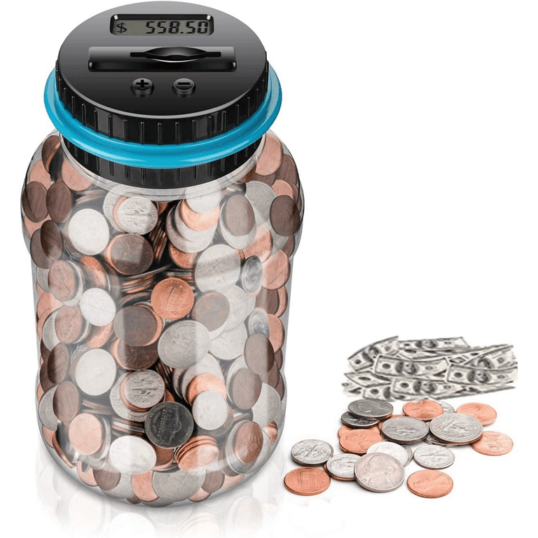 Mczxon Large Coin Bank Jar 2-Pack, Big Clear Plastic Coin, 50% OFF