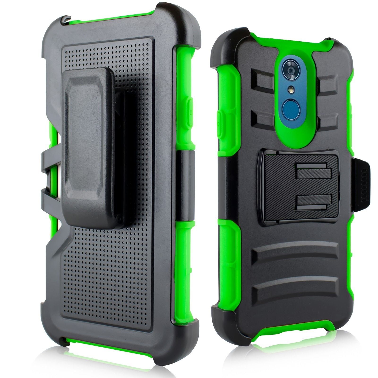 for 5.5" LG Q7 Plus Belt Clip Holster Kickstands Hybrid Shock Armor ...